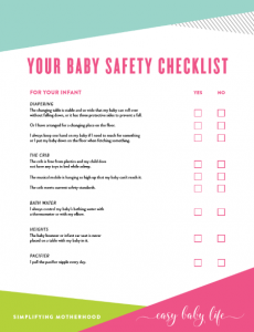 baby safety checklist - Easy Baby Life